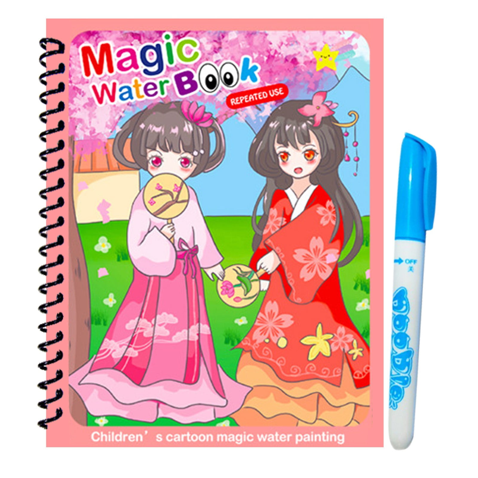 Water Coloring Book Reusable Painting Cartoon Animal Coloring Book Mess ...