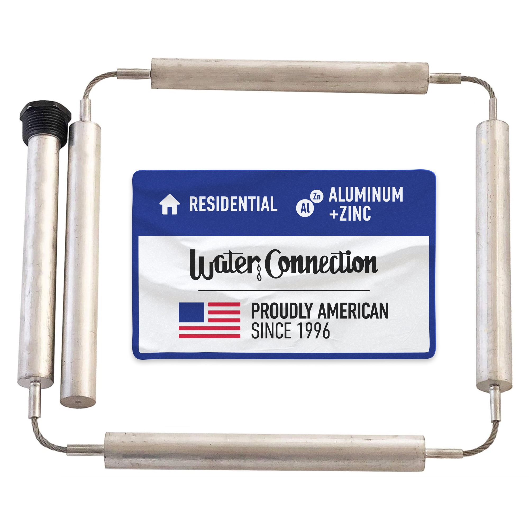 Water Connection AR139 Aluminum Zinc Water Heater Anode Rod; Hex Head ...