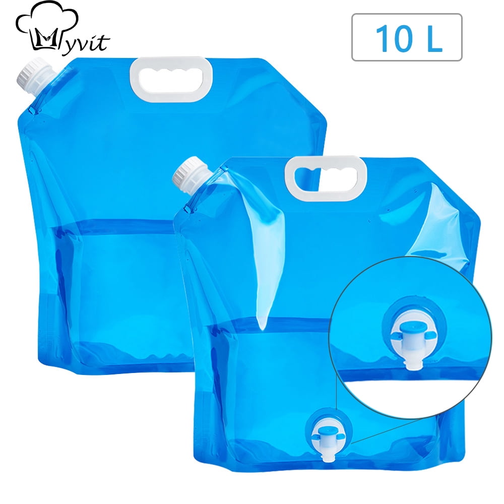 Water Container Bag 2Pcs 10L Collapsible Plastic Water Storage Bag ...