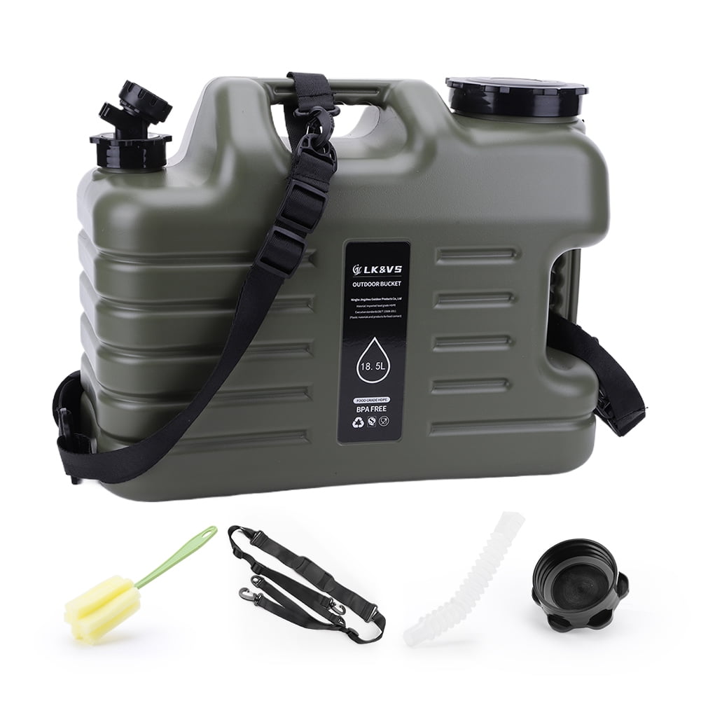 Water Container with Faucet, 4.8 Gallon (about 18.5 Liters) Camping ...