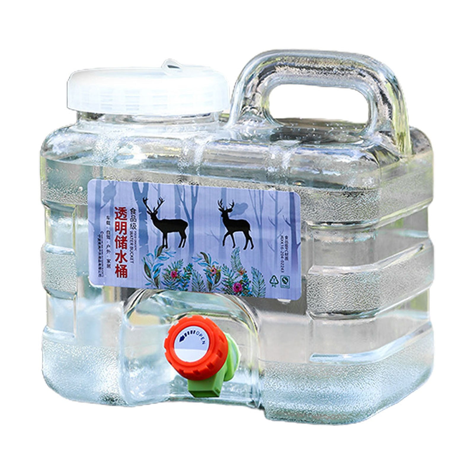 Water Container with Faucet Drink Dispenser for Fridge Camping Water ...