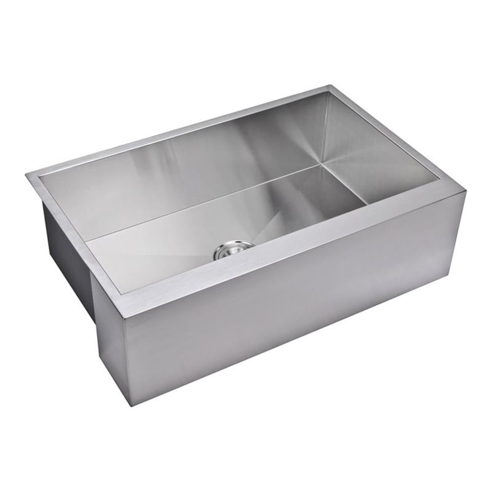 Water Creation 33" x 21" Stainless Steel Single Kitchen Sink - Gray ...