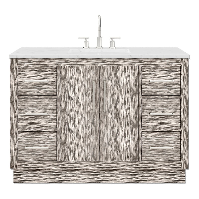Water Creation 48" Wood Single Bathroom Vanity in Gray Oak/Chrome ...