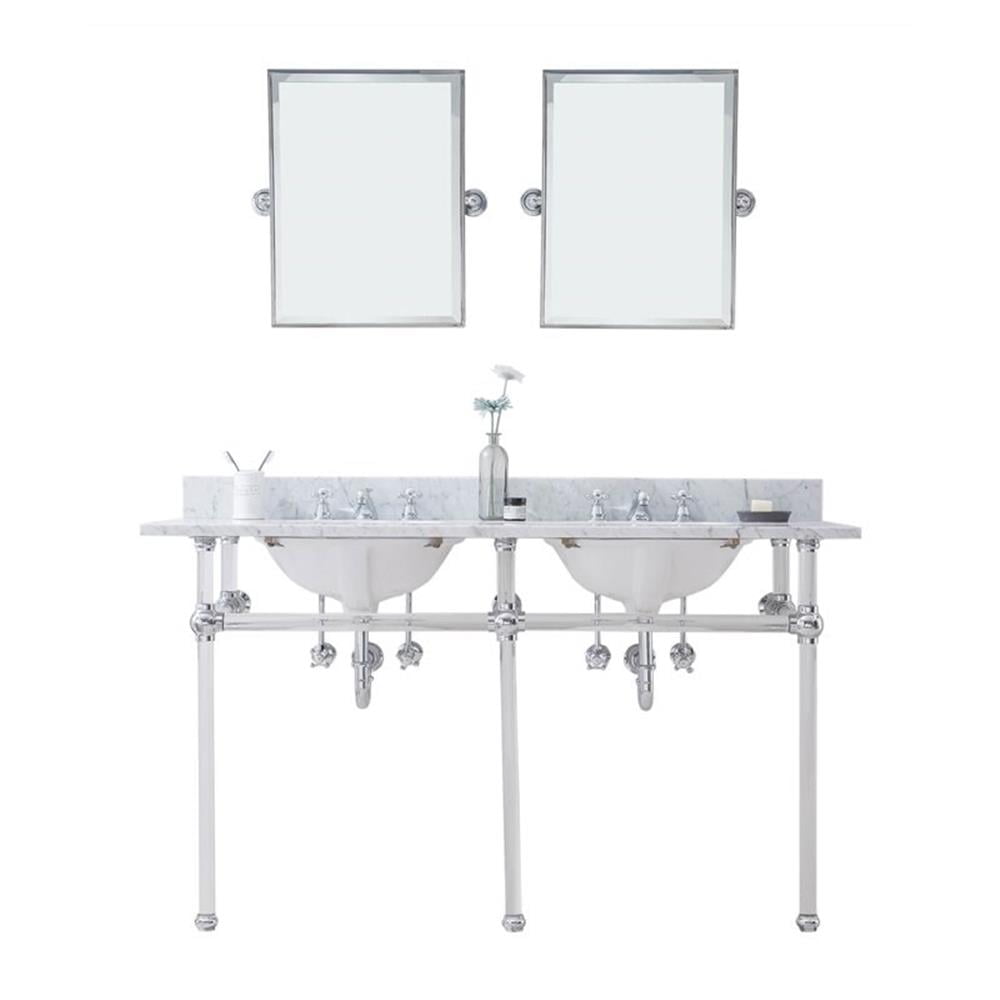 Water Creation Empire 60" Double Plastic Wash Stand - Chrome & Clear ...