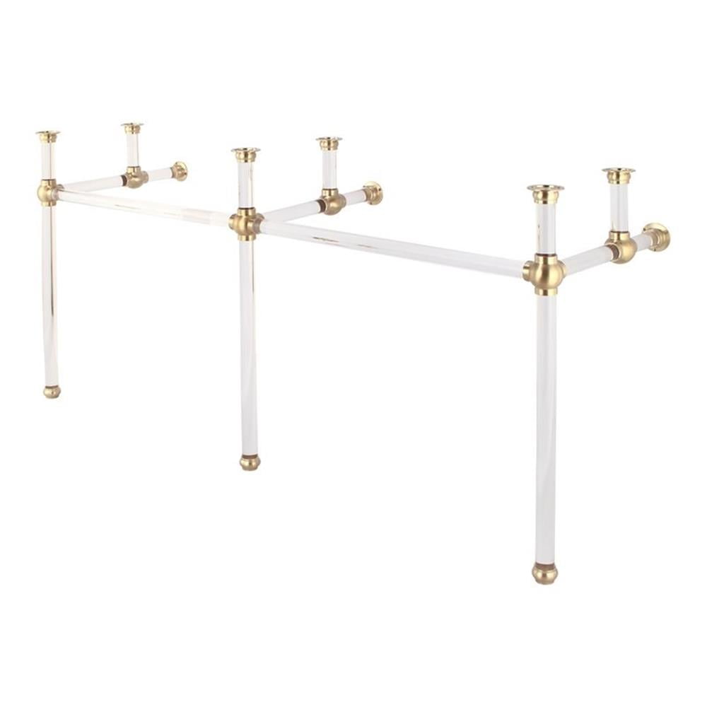 Water Creation Empire 72" Double Plastic Wash Stand in Satin Gold/Clear ...