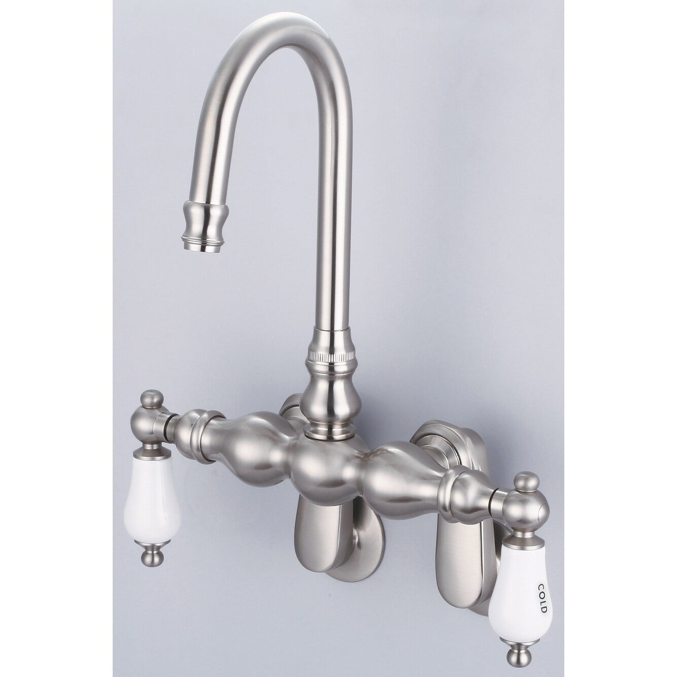 Water Creation F6-0015-02-CL Brushed Nickel Wall Mount Bathroom Tub ...