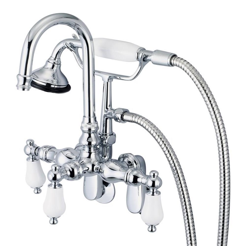 Water Creation Gooseneck Spout Solid Brass Tub Faucets - Chrome ...