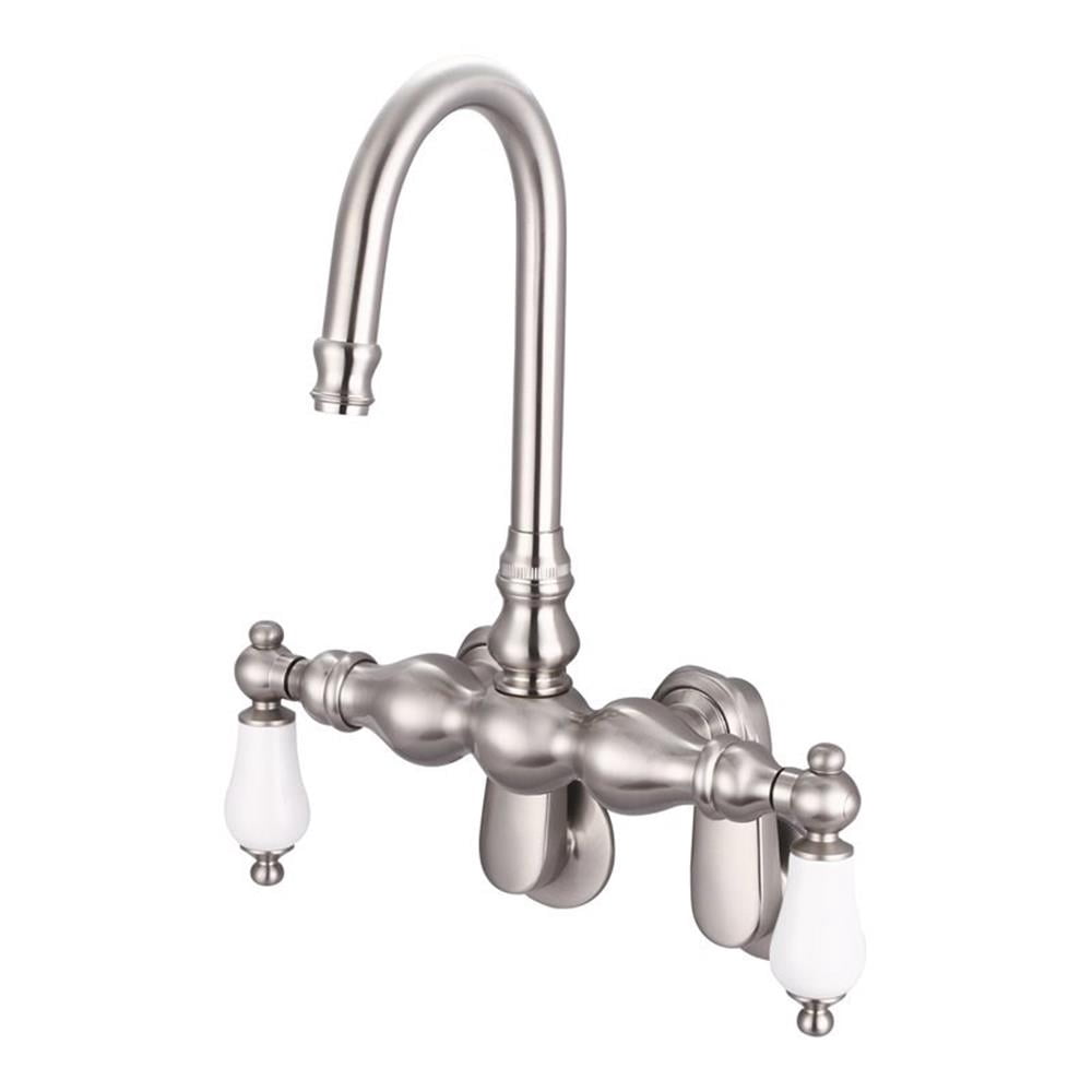 Water Creation Gooseneck Traditional Solid Brass Tub Faucets - Brushed ...
