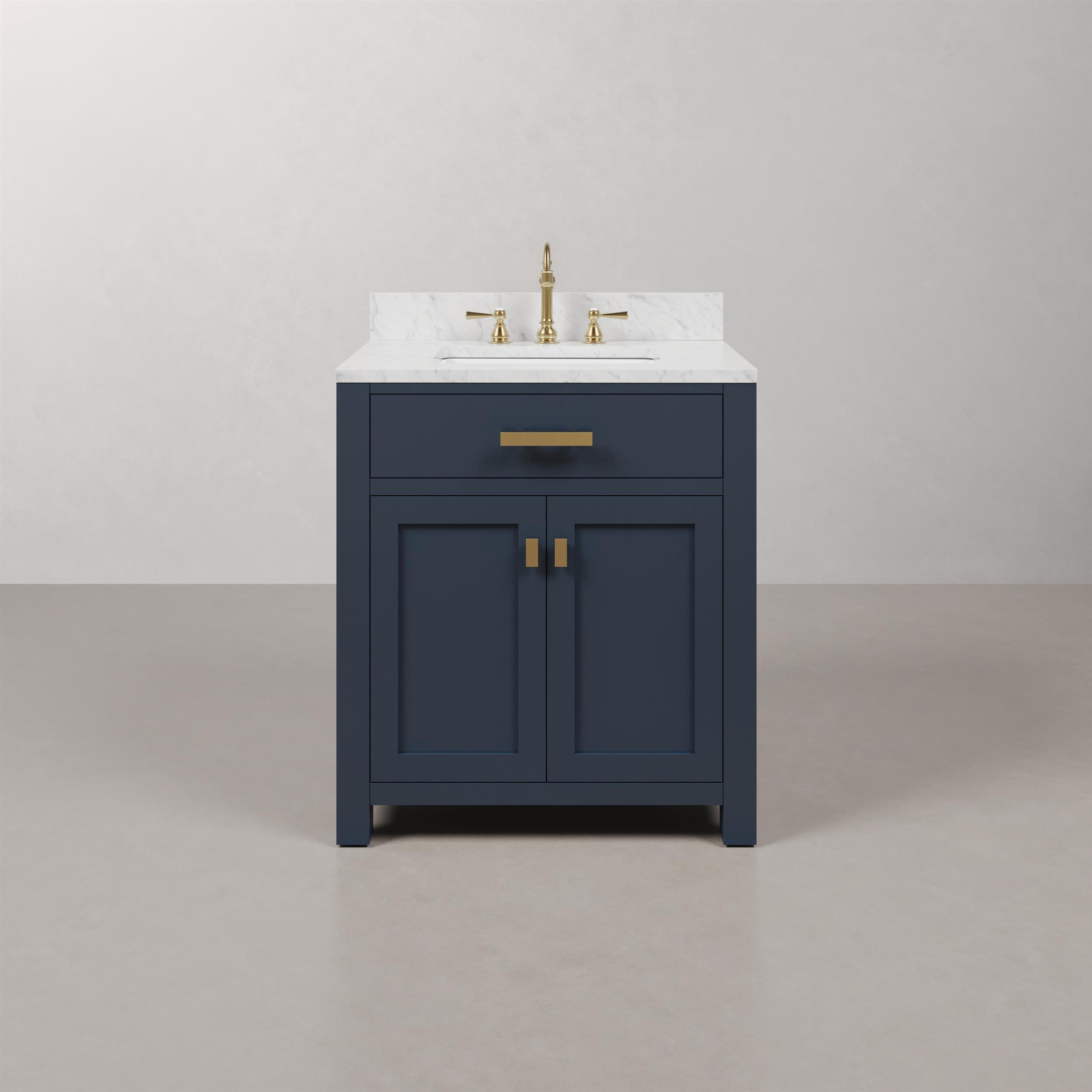 Water Creation Madison 30" Hardwood Single Bathroom Vanity in Monarch ...