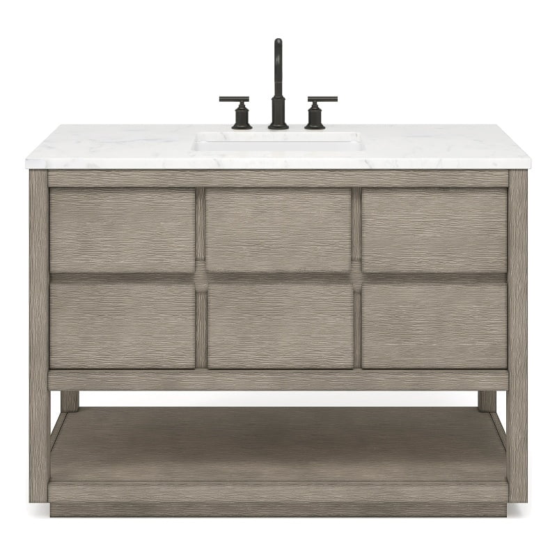Water Creation Oakman 48" Single Sink Top Wood Bath Vanity in Gray Oak ...