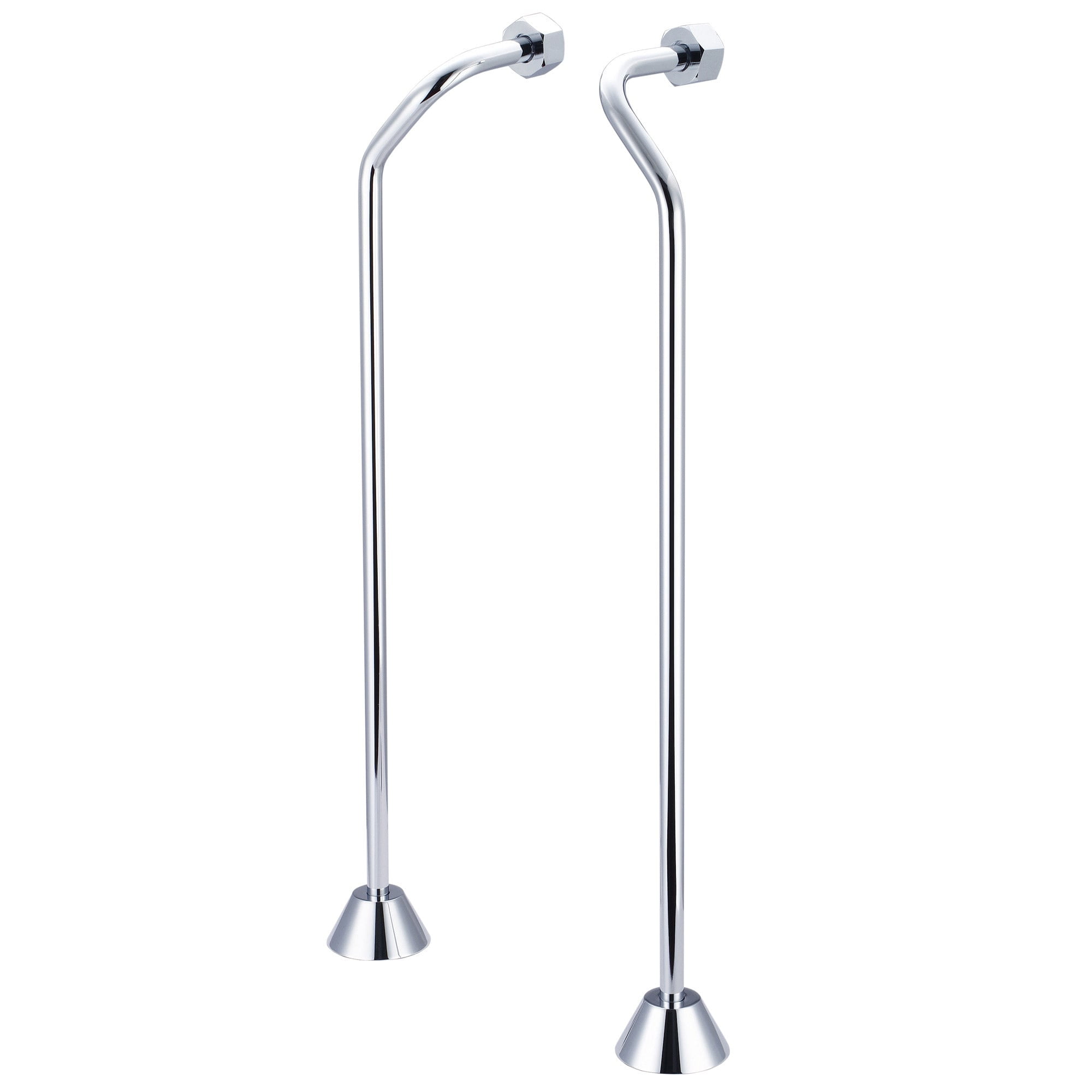 Water Creation SL-0003-01 Double Offset Supply for Claw Foot or Elegant Tubs - Silver & Chrome ...