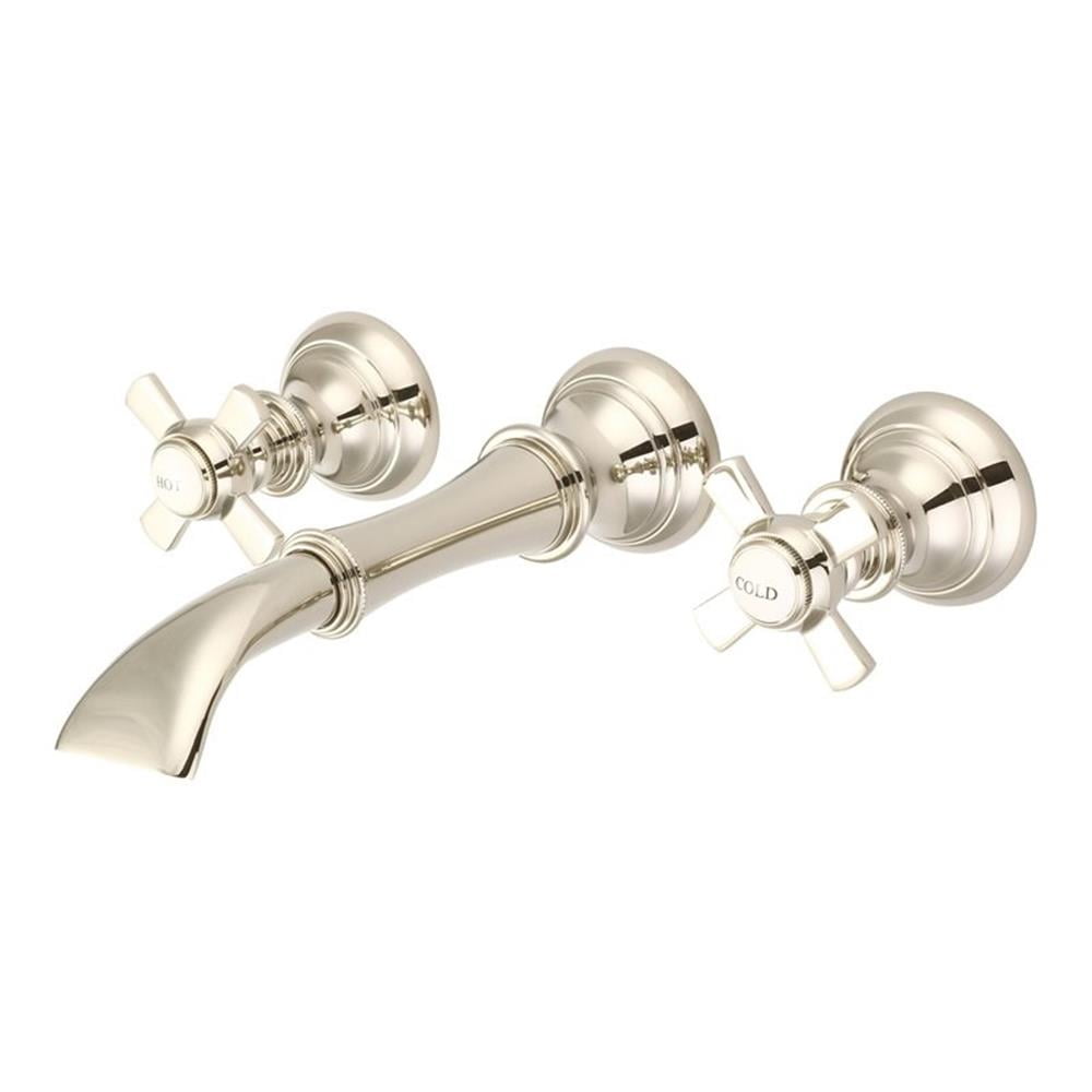 Water Creation Wall Mount Cross Handles Brass Lavatory Faucet ...