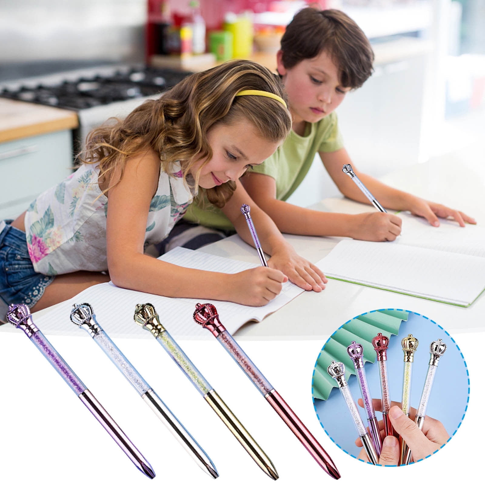 Water Crystal Diamond Rotating Ballpoint Pen - Elegant Sparkling ...