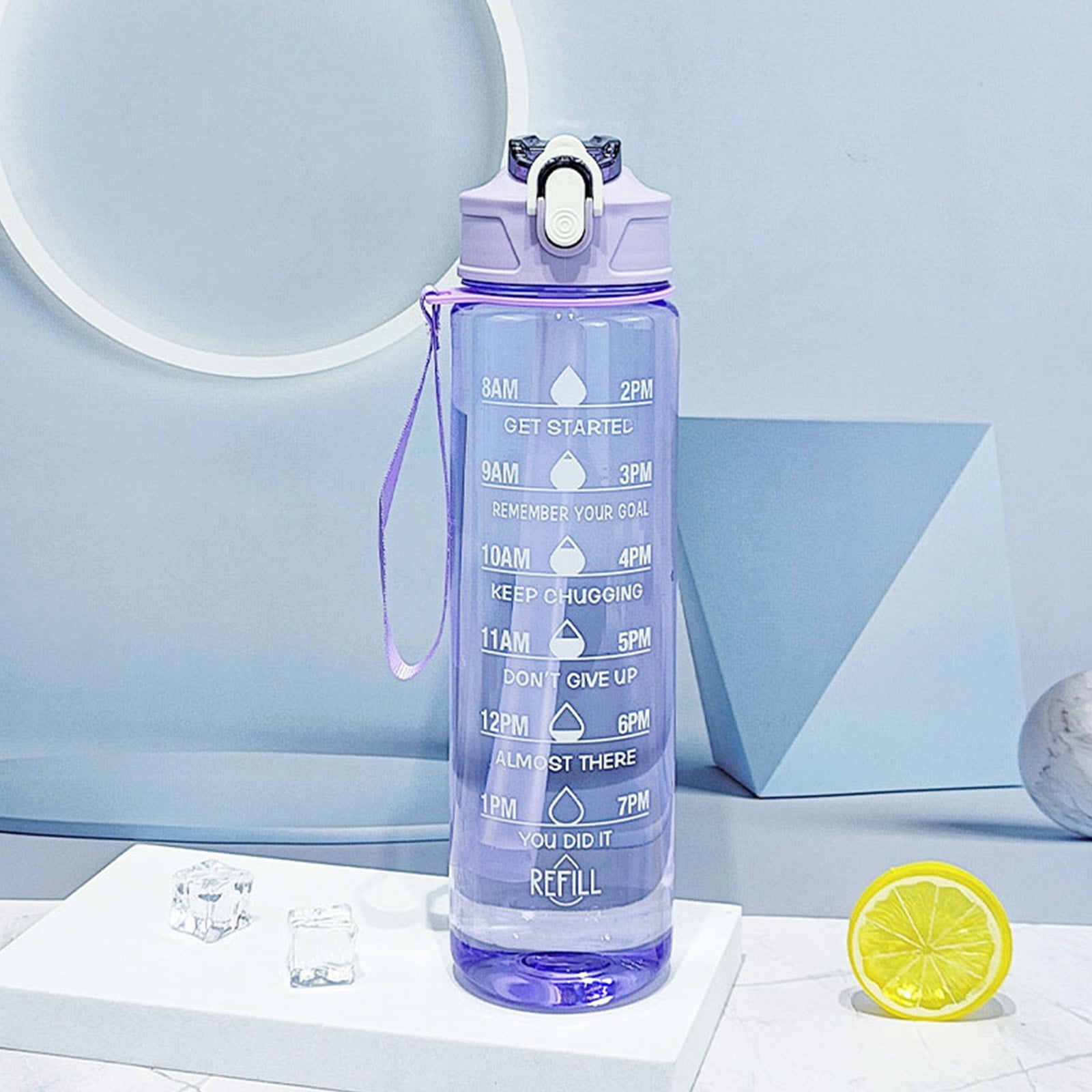 Water Cup With Handle, Sports Water Bottle with Time Marker,Water ...