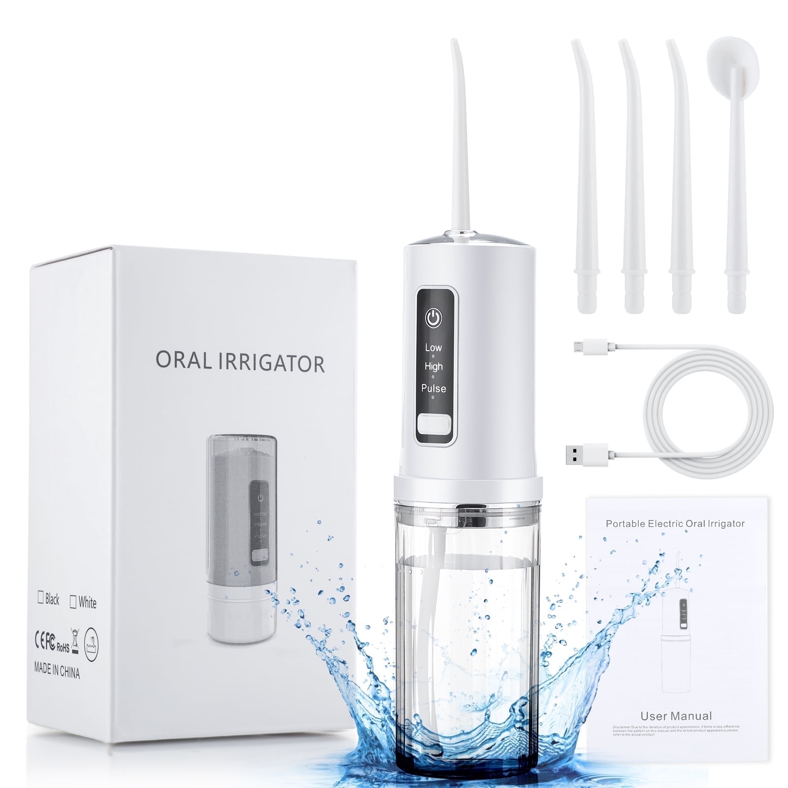 Water Dental Flosser,Cordless Portable Oral Irrigator Pick for Teeth ...