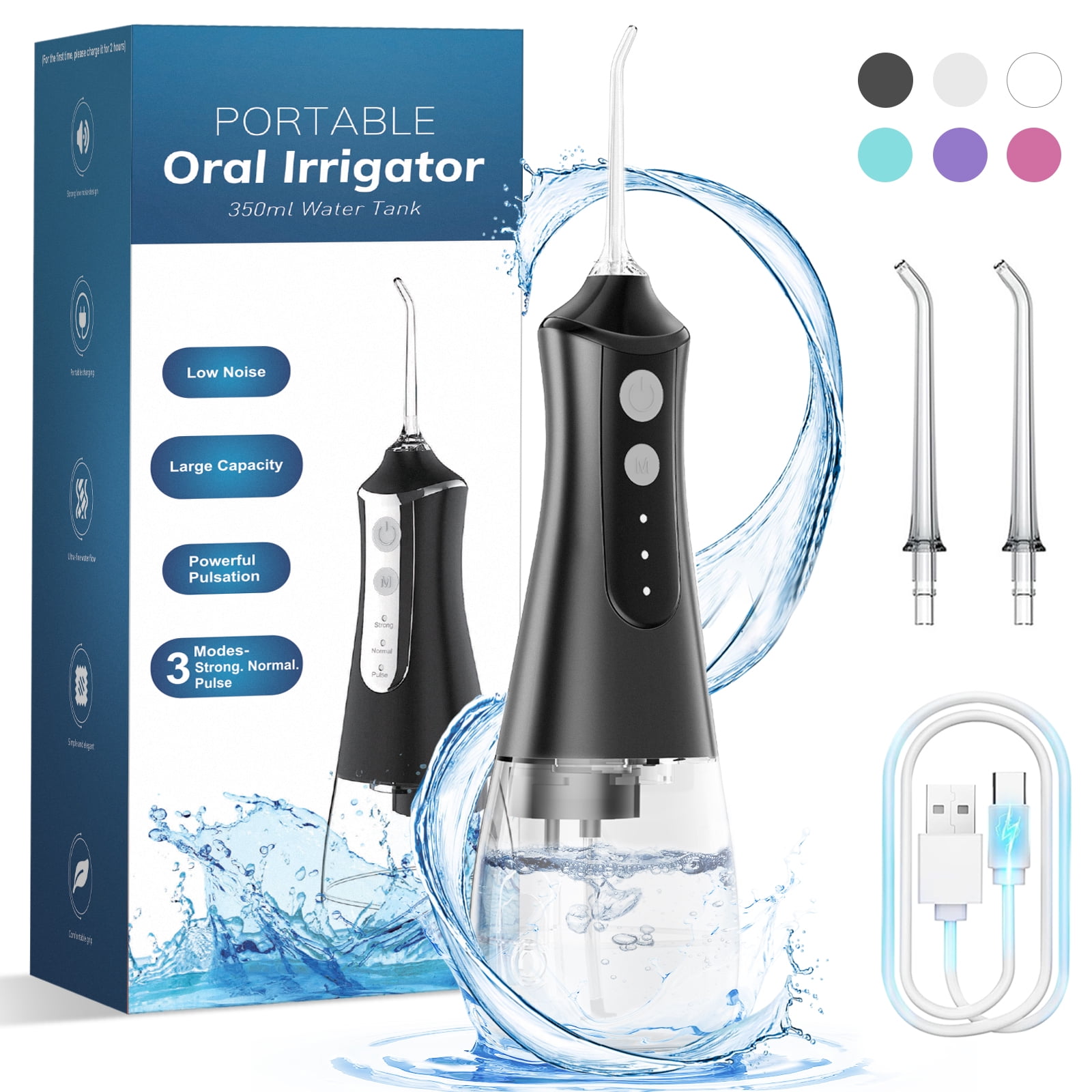 Korsmall Water Flosser, Cordless Dental Oral Irrigator for Teeth and ...