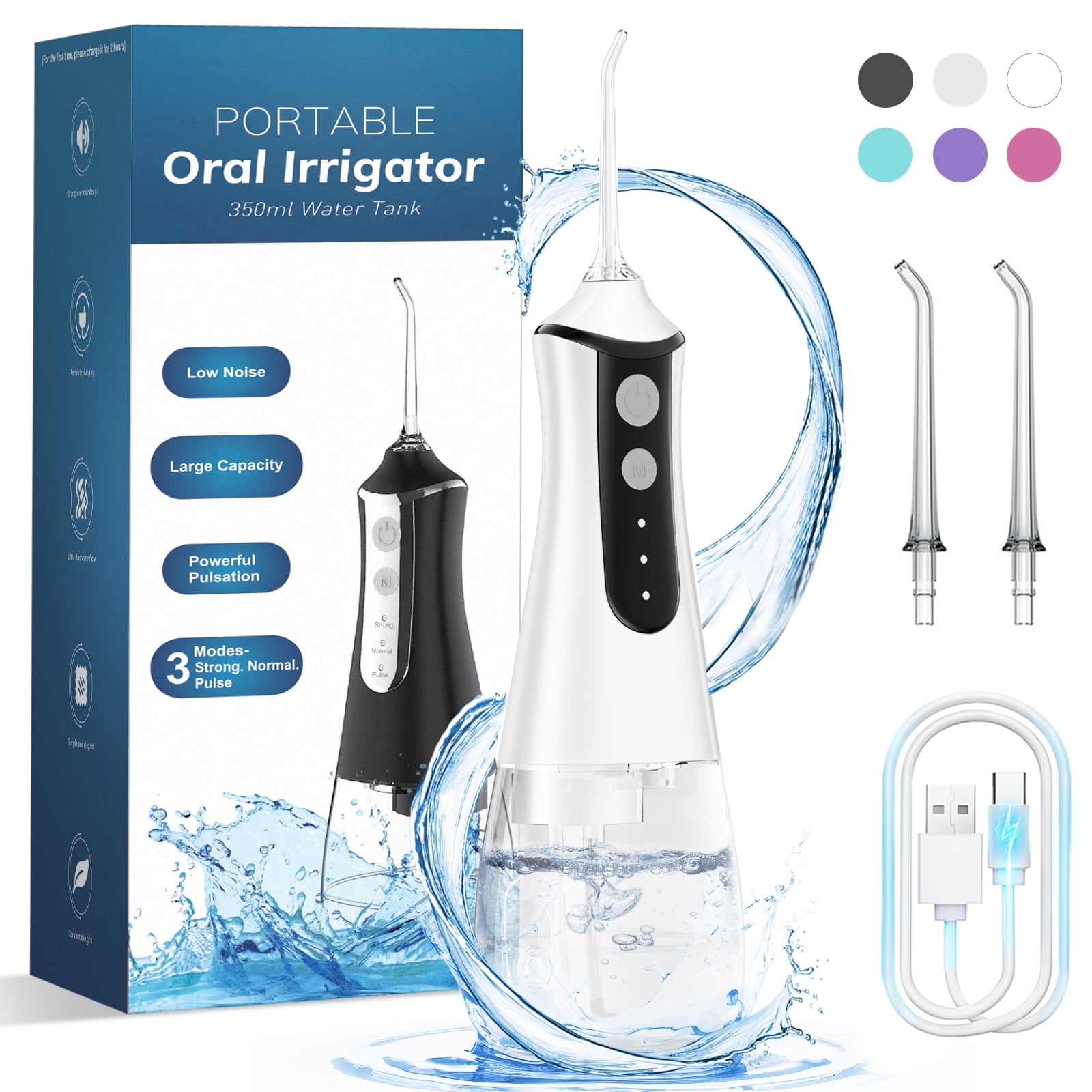 Korsmall Portable Water Flosser, Cordless Dental Oral Irrigator ...