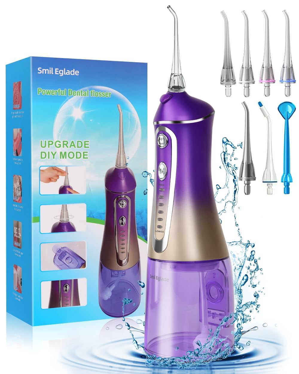 Water Dental Flosser Pick RE32 for Teeth,SmilEglade Oral Irrigator ...