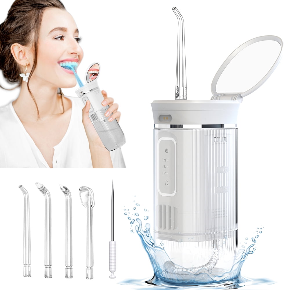 Water Dental Flosser Portable Cordless Oral Irrigator Blue Light ...