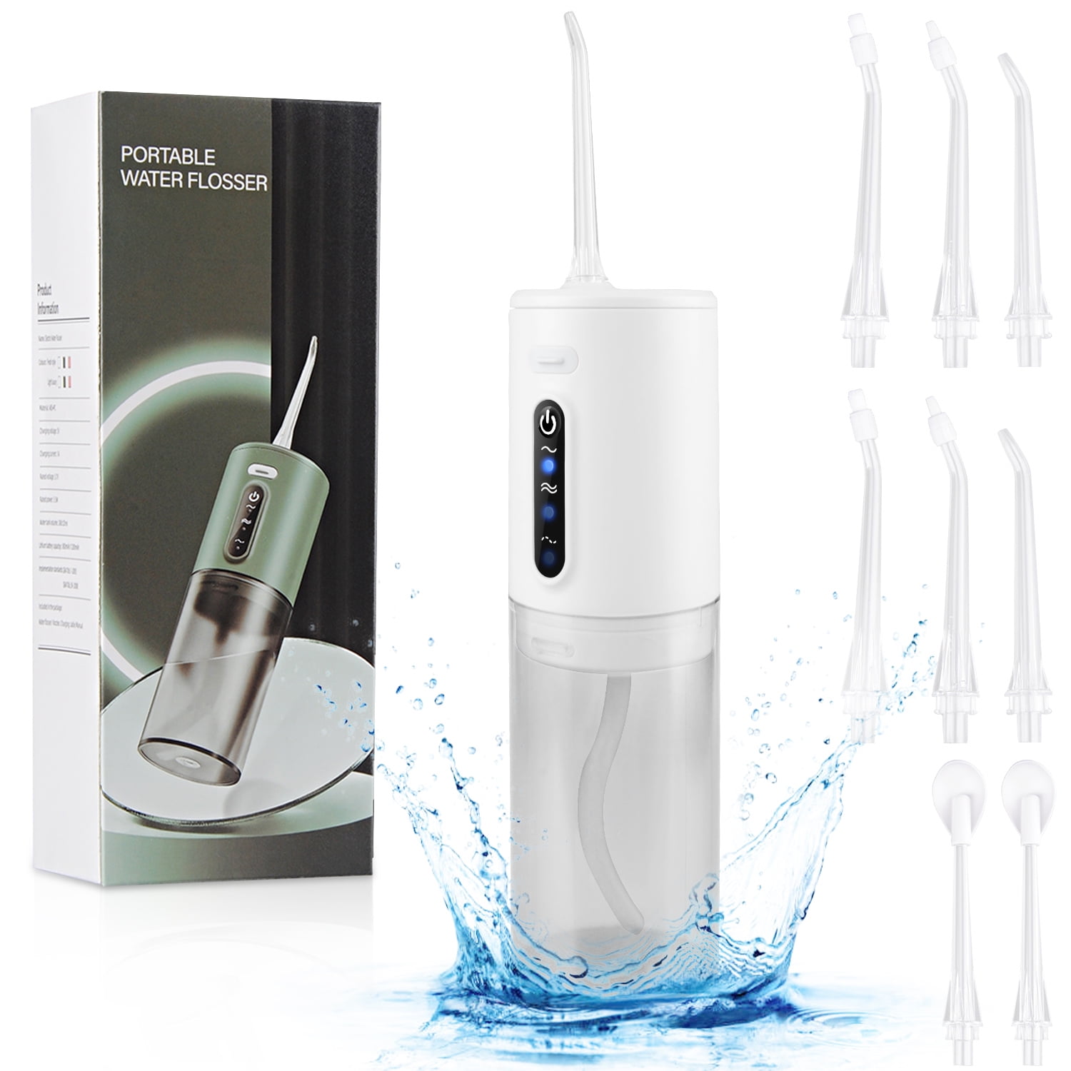 Water Dental Flossers,3 Modes Rechargeable Cordless Waterflosser w/ 8 ...