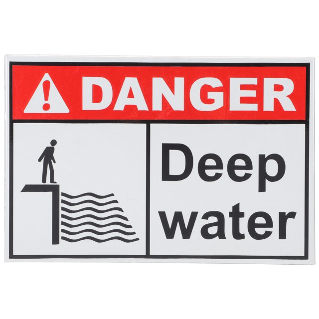 Water Depth Hazard Identification Warning Sign Lake Child - Walmart.com