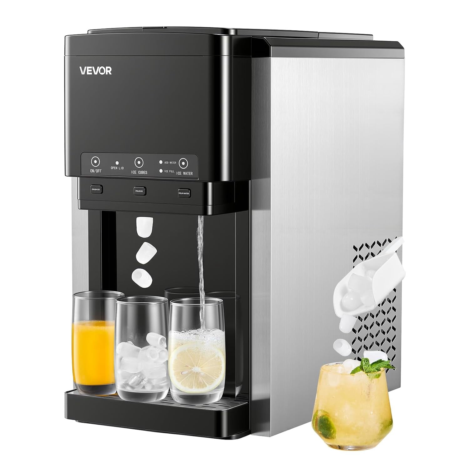 Water Dispenser with Ice Maker 3-in-1 Countertop Water Dispenser 35 LBS ...