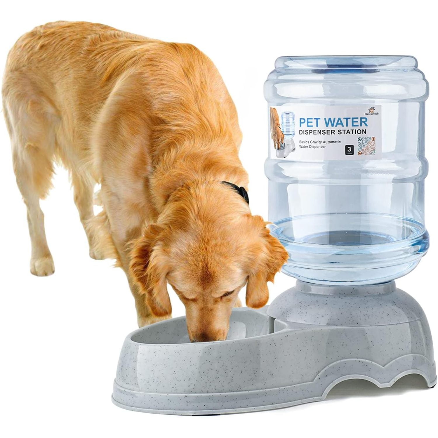 Water Dispenser Station for Large Dogs and Cats, 3 Gallon Gravity ...