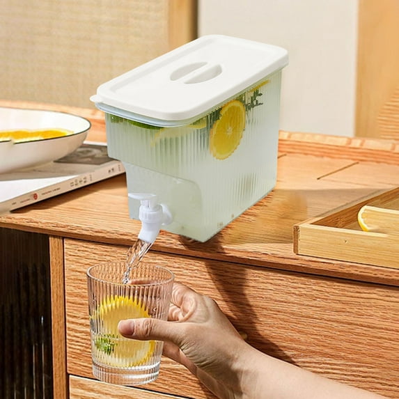 Water Dispenser With 1 Gallon Leak Proof Plastic With Lid Fridge Iced ...