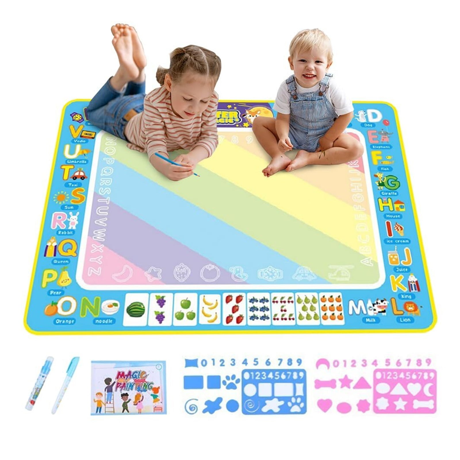 Water Doodle Mat,Aqua Painting Drawing Mat Mess Free Learning Toy Mat ...