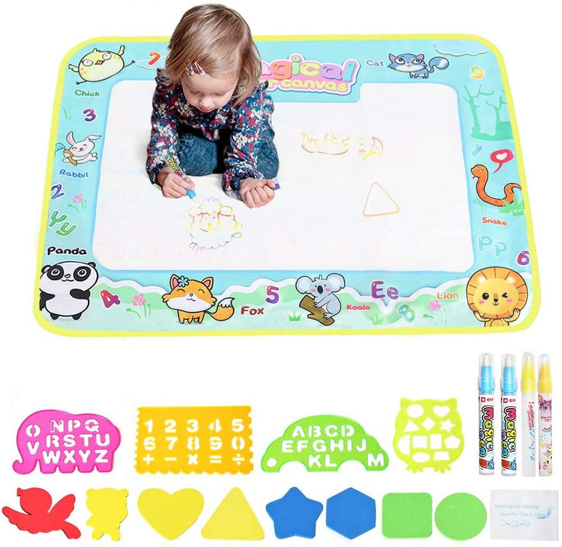 Water Doodle Mat, Educational Doodle Mat with Magic Water Pens, Large ...