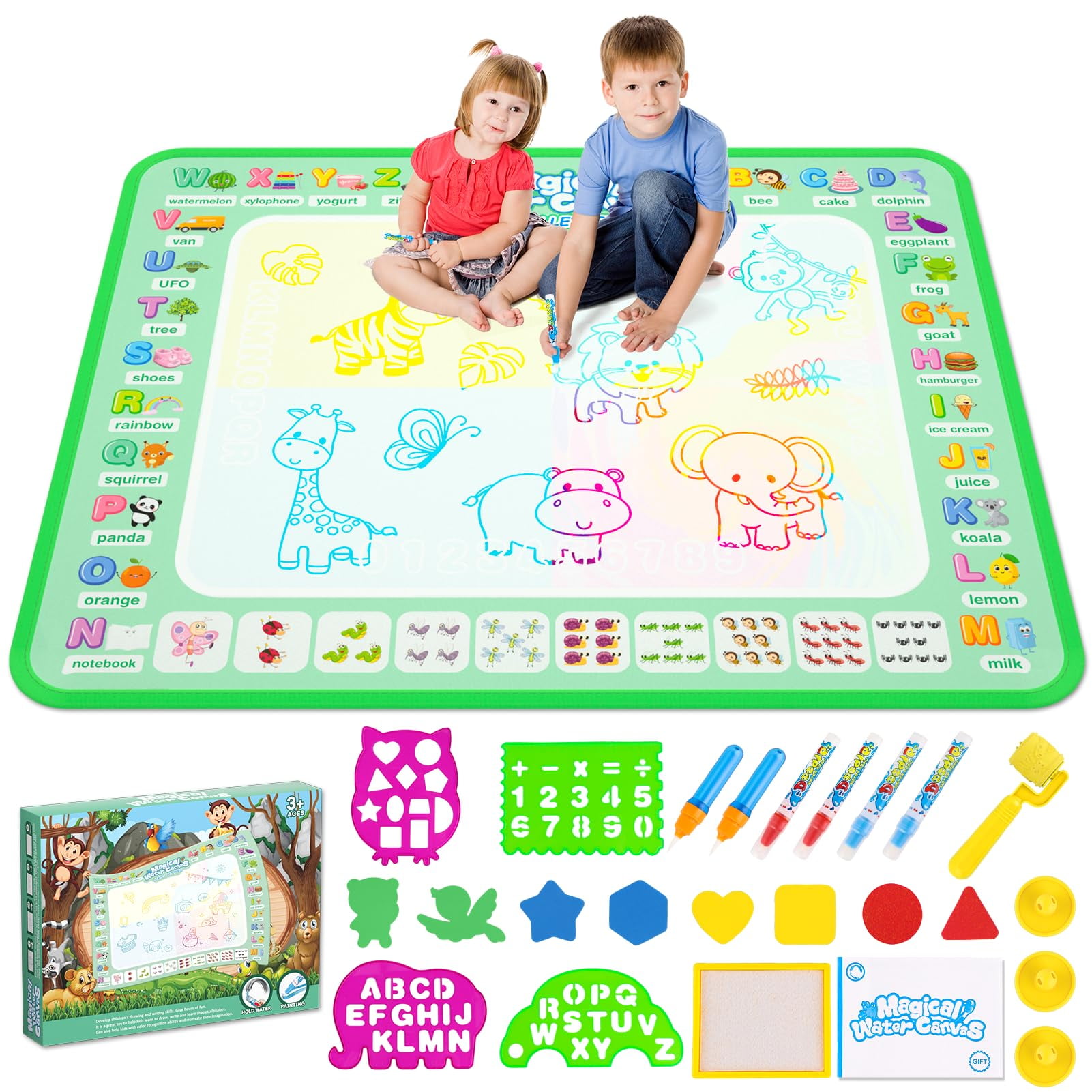 Water Doodle Mat,Kids Painting Mat, Toddlers Drawing Writing Toys ...