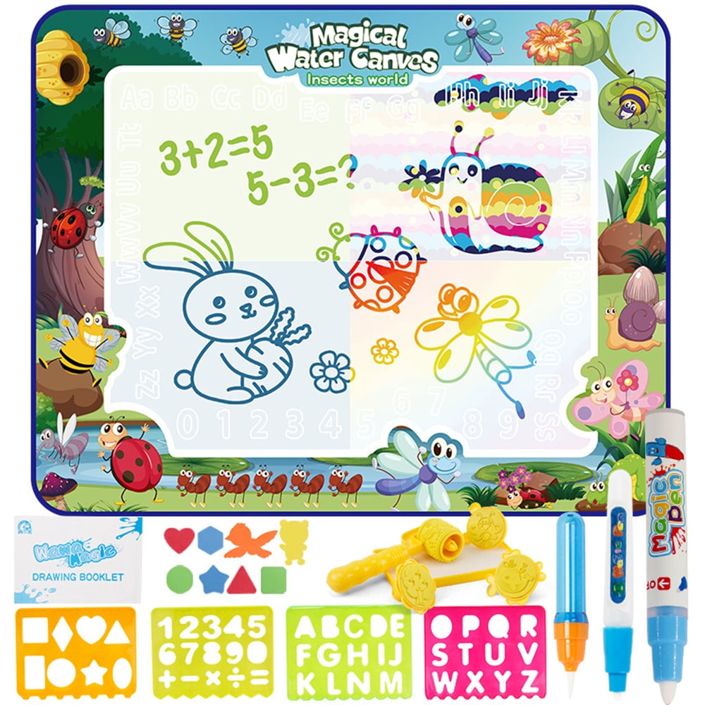 Water Doodle Mat - Kids Painting Writing Color Doodle Drawing Mat Toy ...