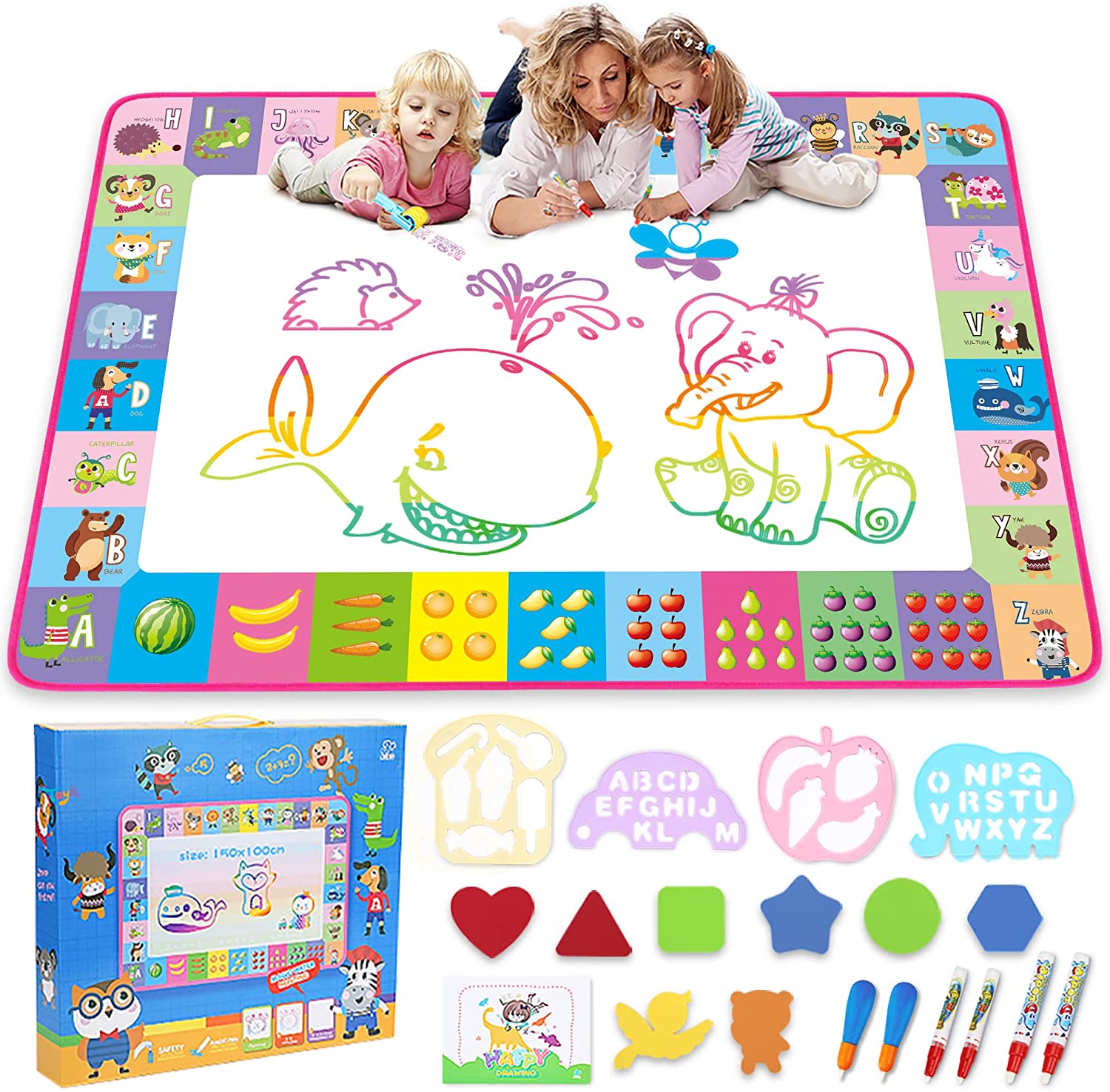 Water Doodle Mat - Kids Painting Writing Doodle Toy Board - Color ...