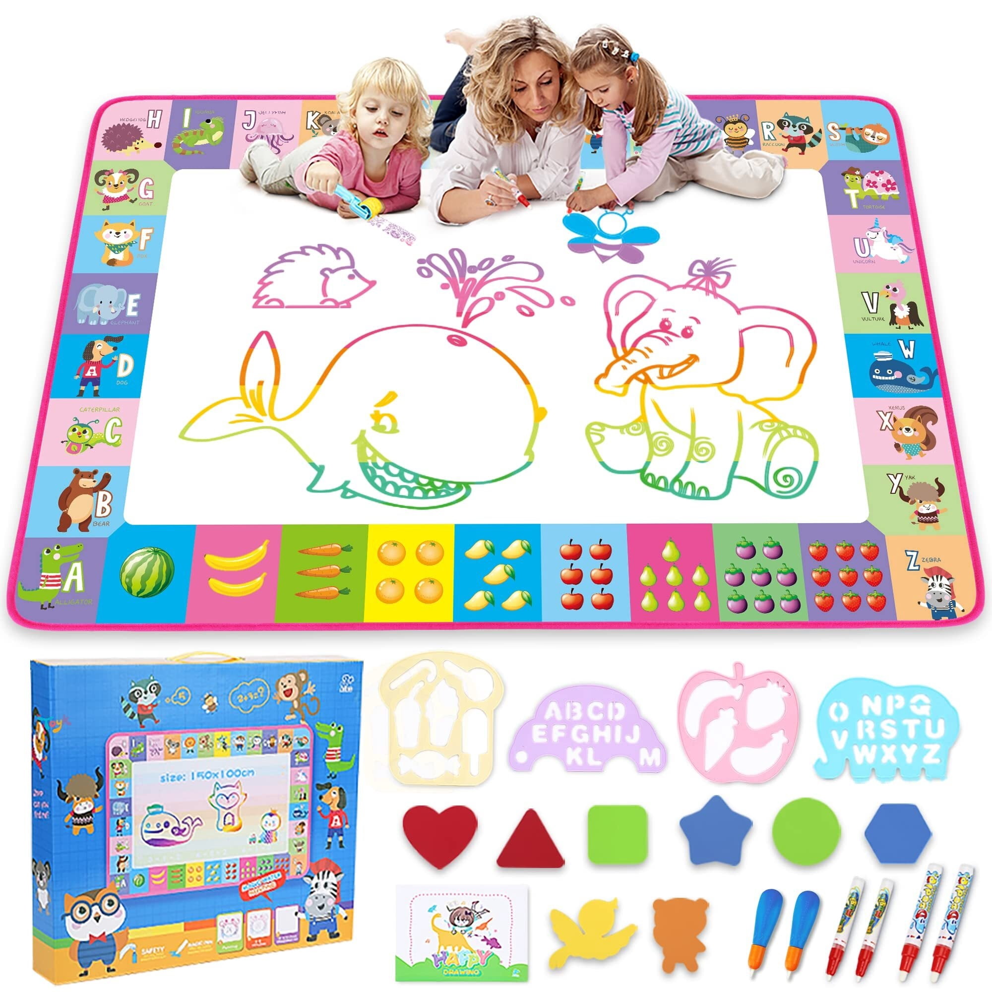 Water Doodle Mat - Kids Painting Writing Doodle Toy Board - Color ...