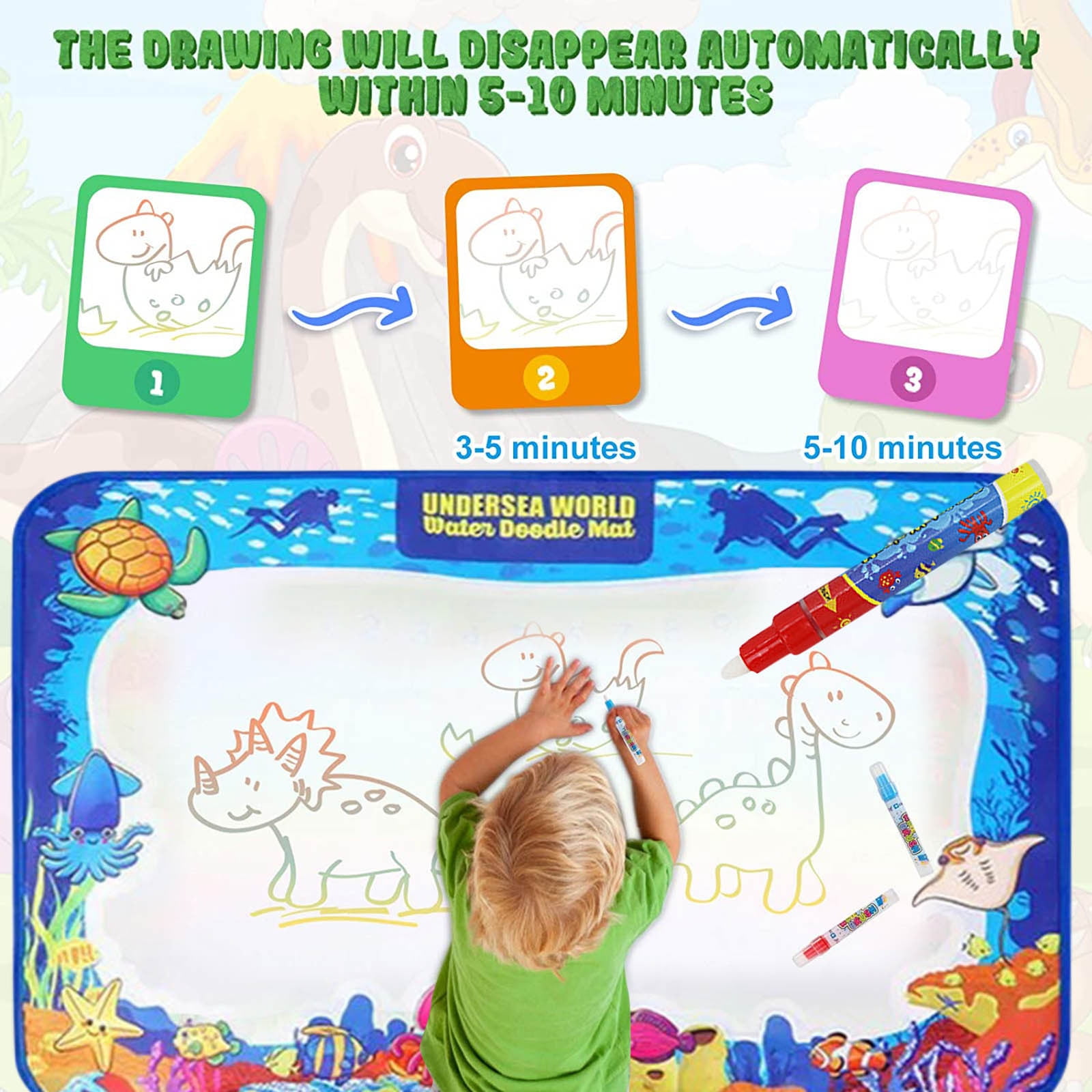 Water Doodle Mat for Toddlers 2-8 Years Extra Large Water Painting ...