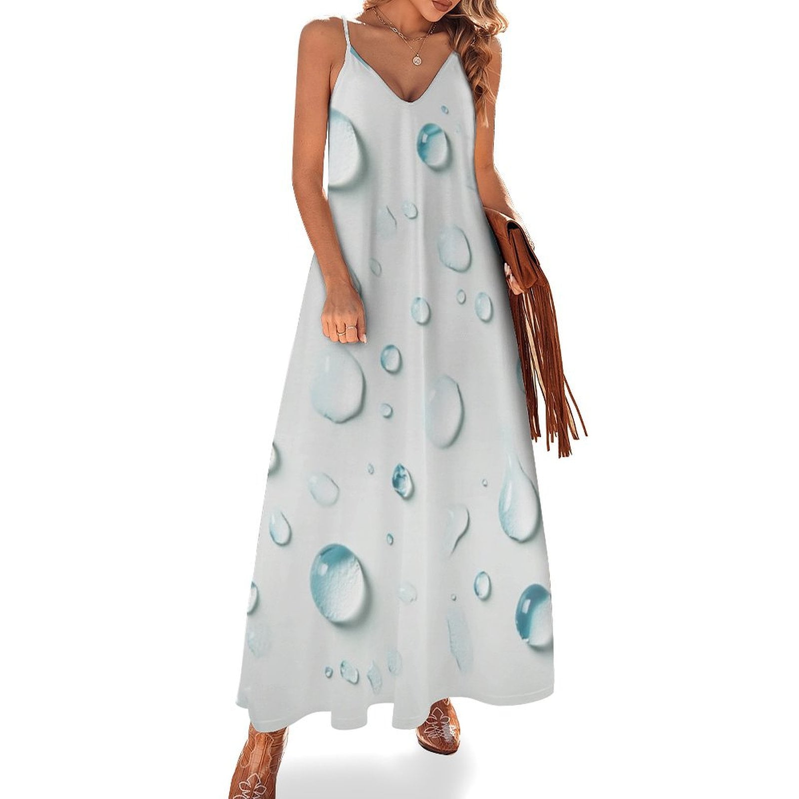 Water Drop (18) Dress Party Ladies Skinny Suspender Ankle Long Dress ...