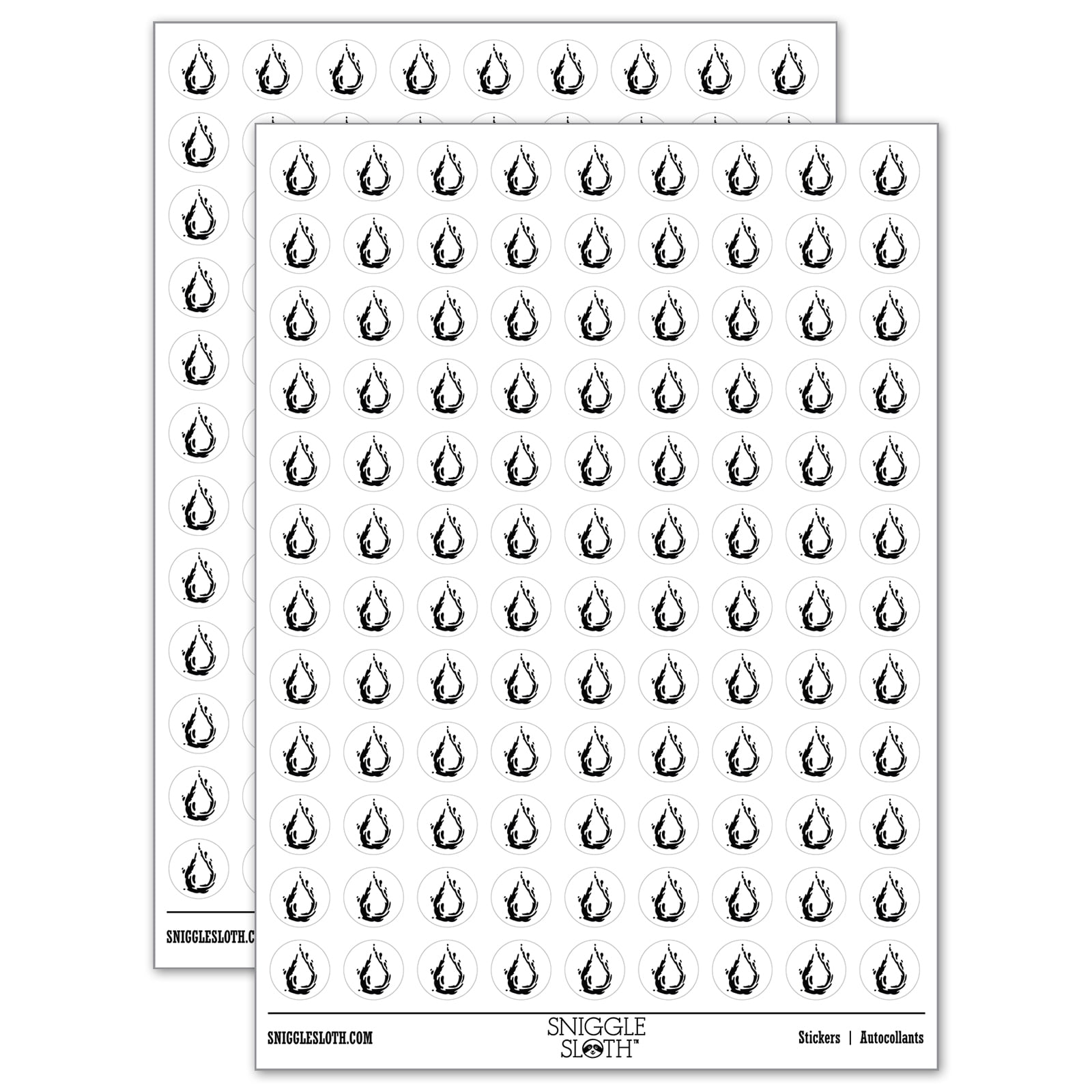 Water Drop Droplet Round Sticker Set - White - Gloss Finish - 0.50 ...