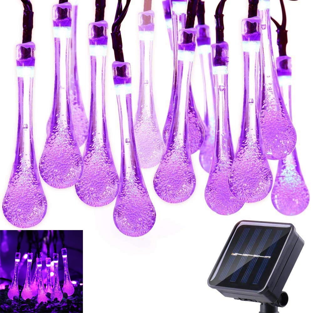 Water Drop LED Solar String Lights, 19.2 Ft, 8 Modes for Garden, Fence ...