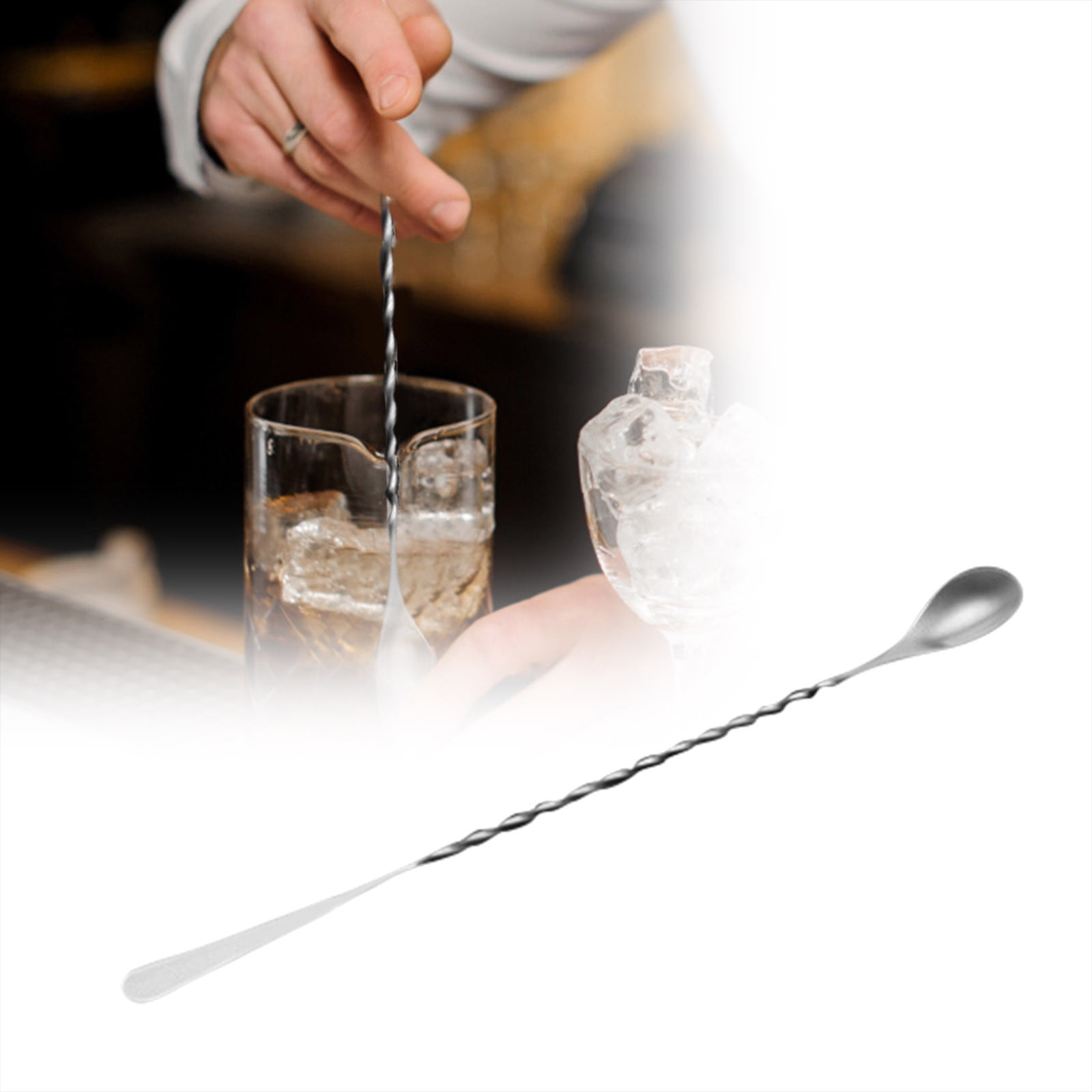 LLDYYDS Bar Mixing Spoon Spoon Stainless Steel Bar Long Spoon With ...