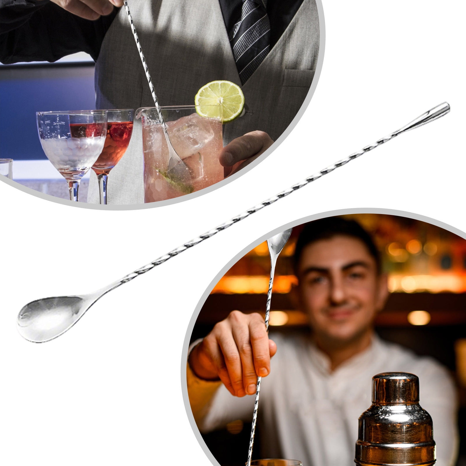 Water Drop Spiral Bar Spoon Long Handle Mixing Stirrer for Coffee and ...
