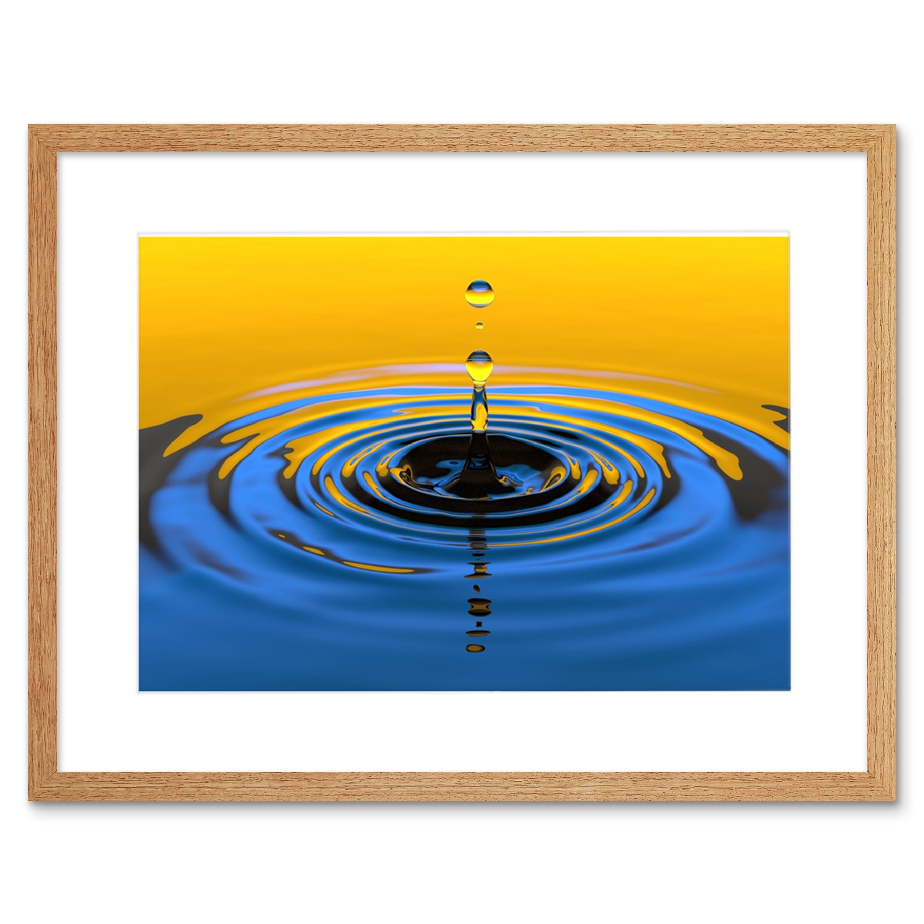 Water Drop Splash Ripple Framed Wall Art Print - Walmart.com