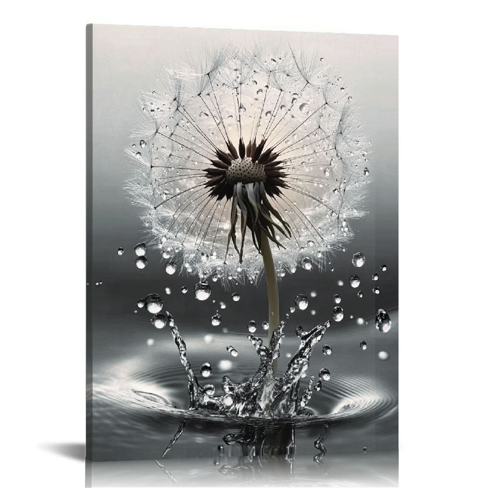 Water Drop on Dandelion - 20x16 Unframed Art Print - Botanical Art for ...