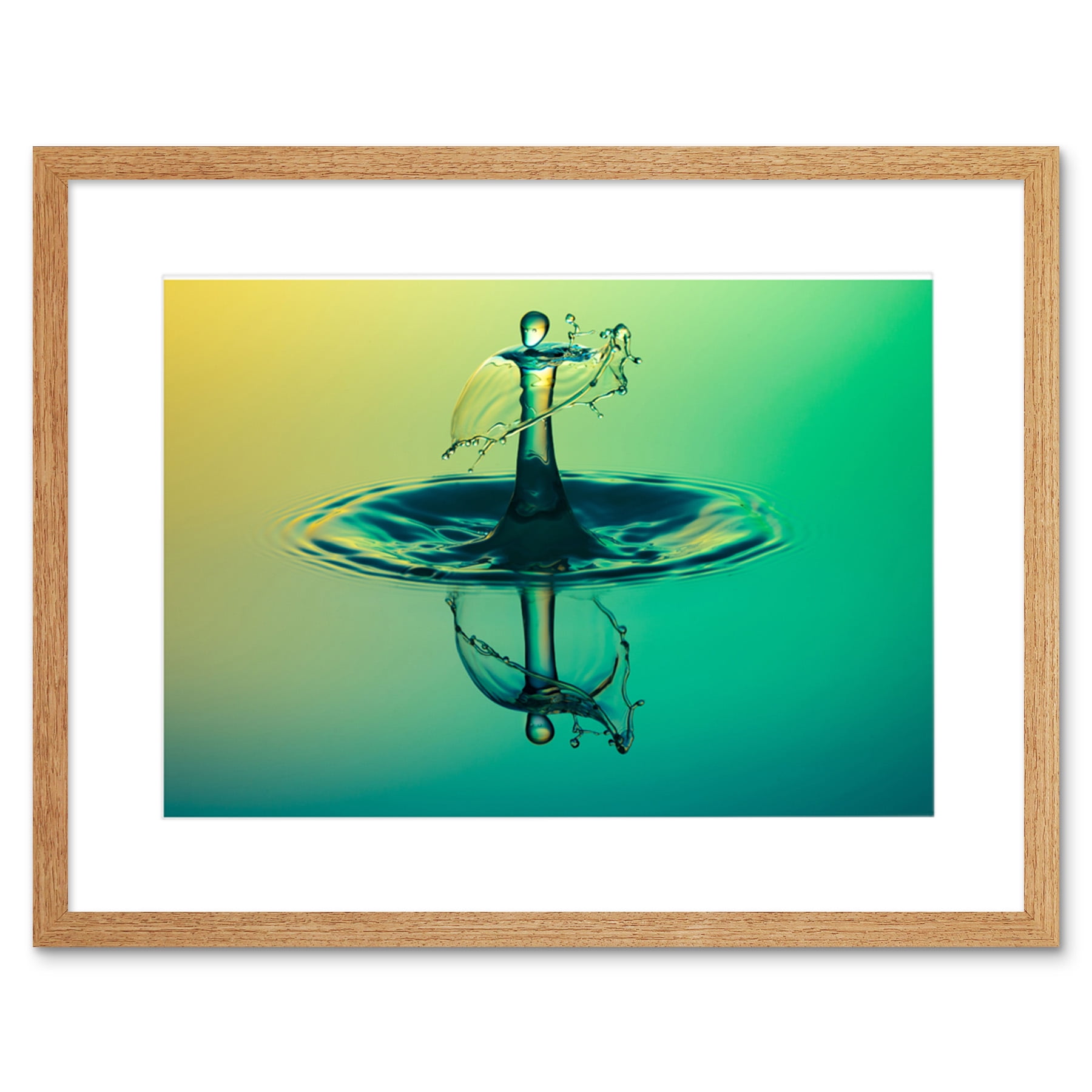 Water Droplet Splash Green Framed Wall Art Print - Walmart.com