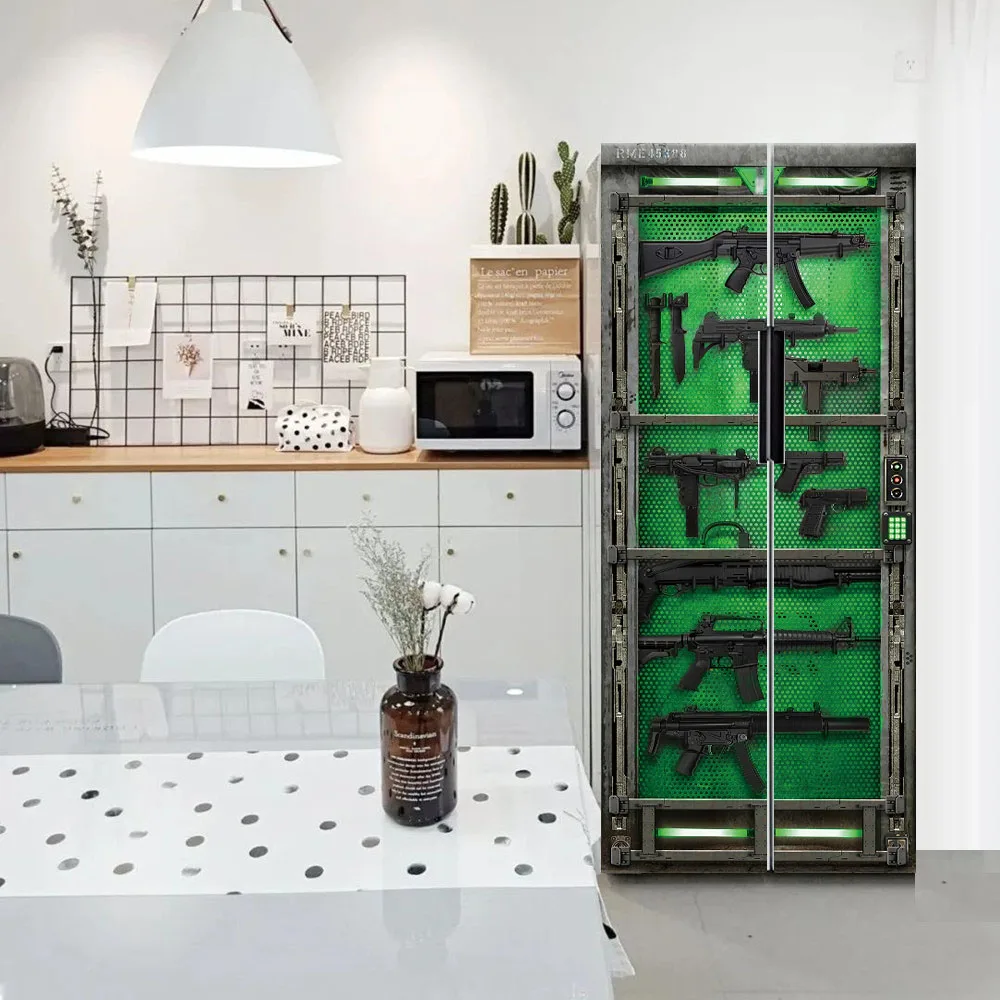 Water Droplets Geometric Line Pattern Self-Adhesive Refrigerator Freeze ...