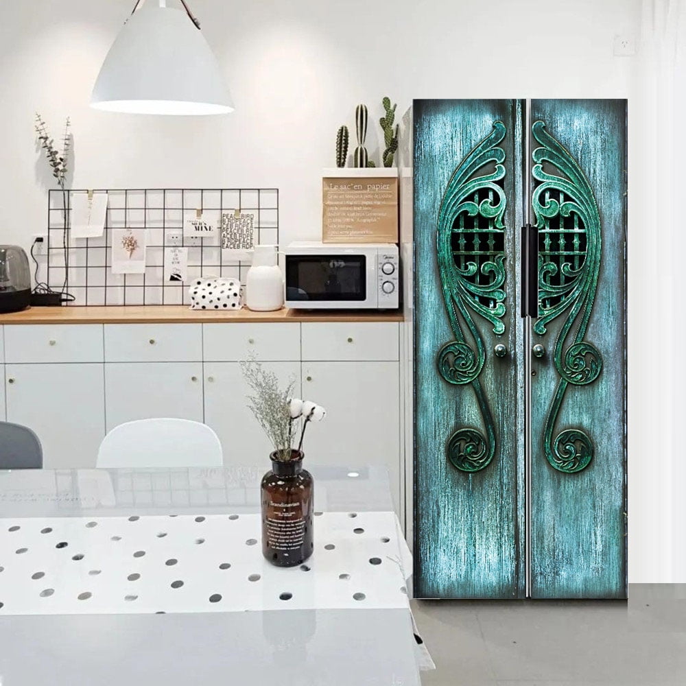 Water Droplets Geometry Line Pattern Self-Adhesive Refrigerator Freeze ...