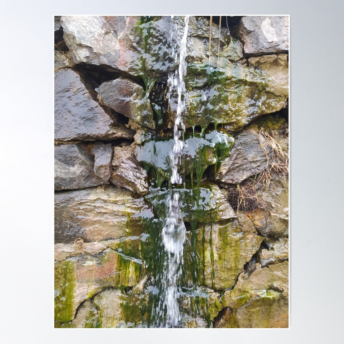 Water Fall Stone Pattern Poster Wall Art, Modern Wall Decor For Living ...