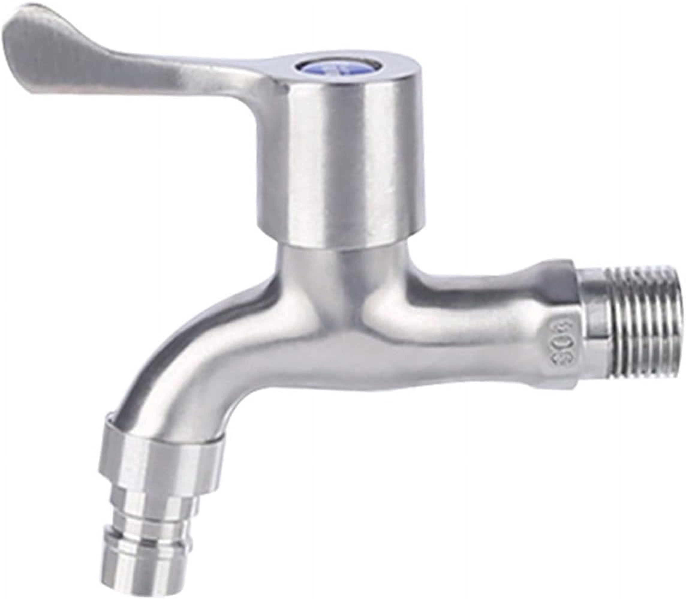 Water Faucet, Sink Water Tap Washing Machine Faucet Stainless Steel ...
