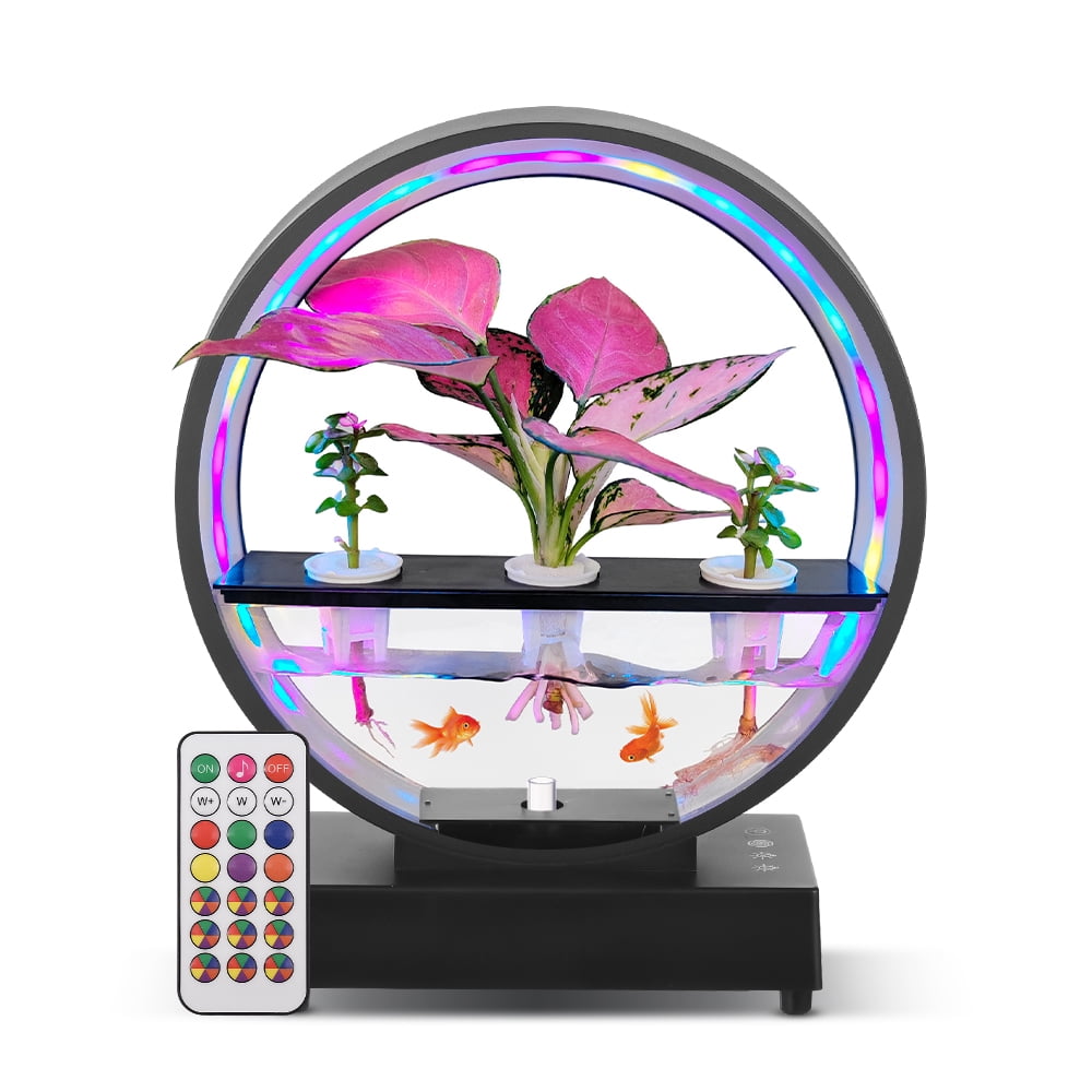 Water Feature Indoor with BT Speaker Fish Tank Water Pump LED Ring ...