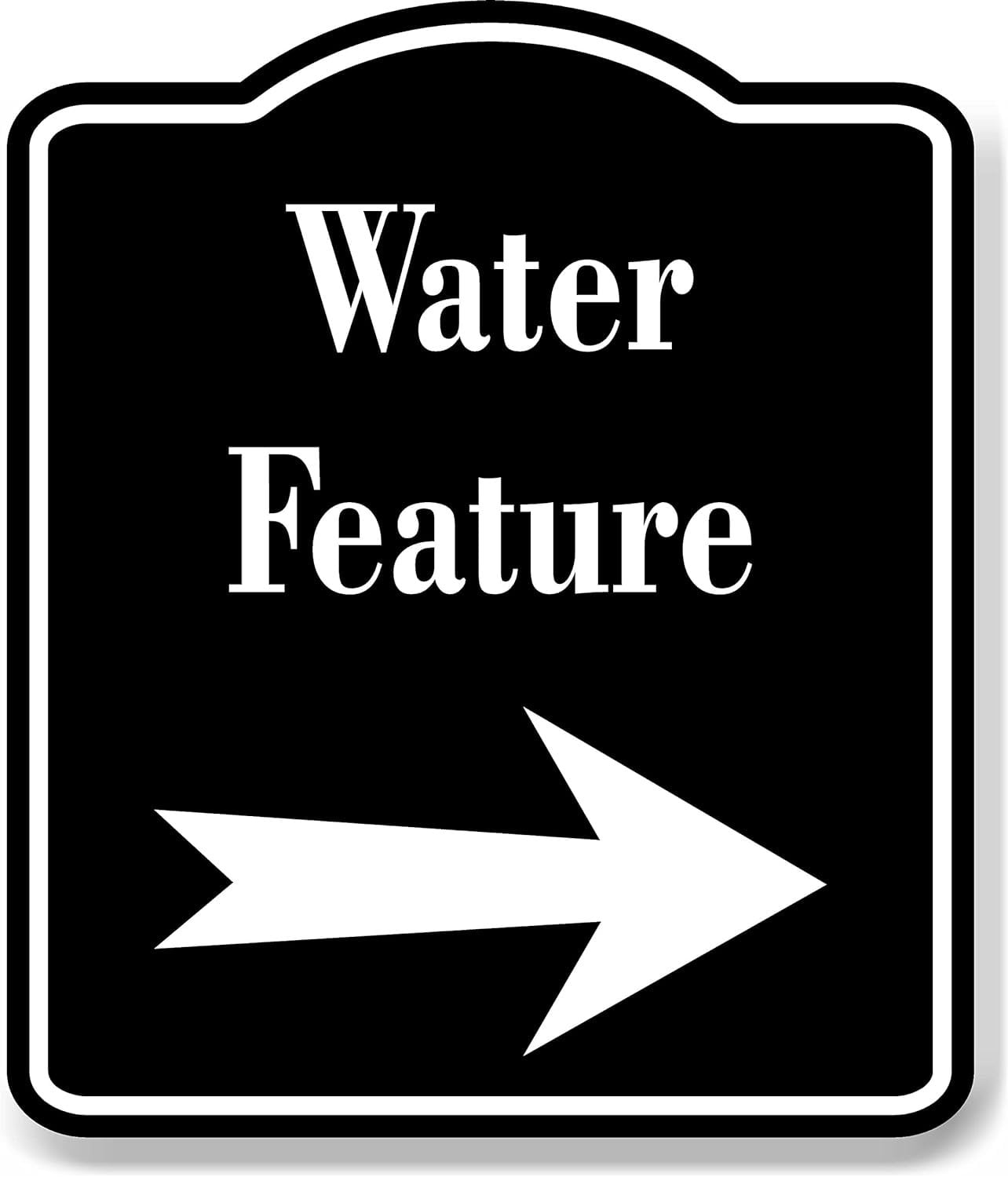 Water Feature Right Arrow BLACK Aluminum Composite Sign, 15"x18 ...