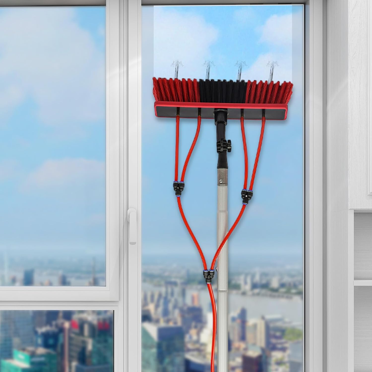 Water Fed Pole Cleaning Brush Tool 24.3FT for Window & Solar Panel ...